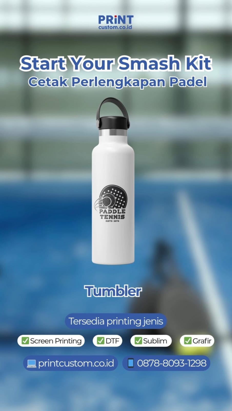 custom cetak tumbler padel | PrintCustom.co.id